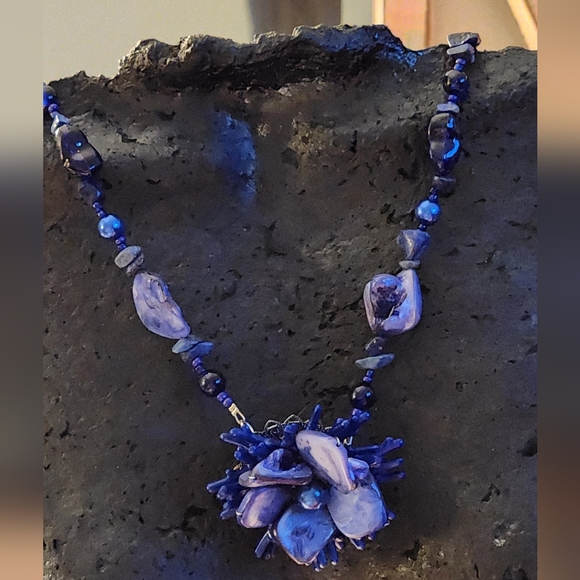 Jewelry | Blue Shell Necklace | Poshmark